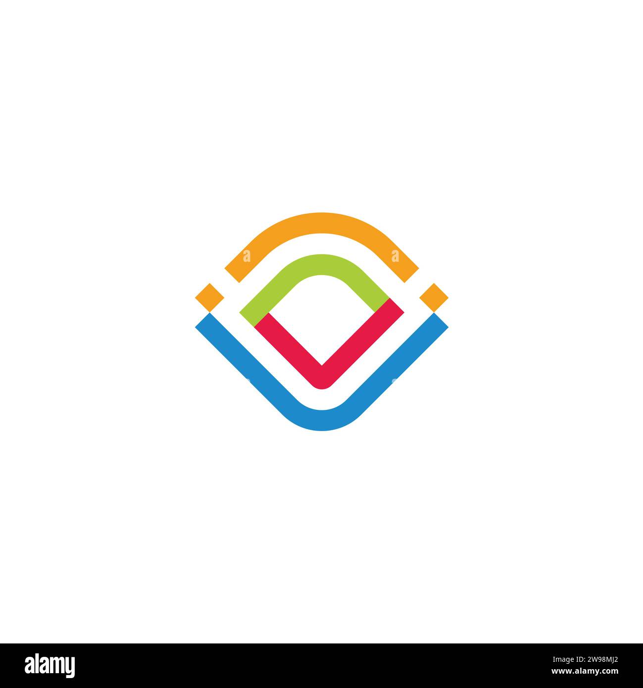 letter iv colorful lines simple geometric logo vector Stock Vector ...