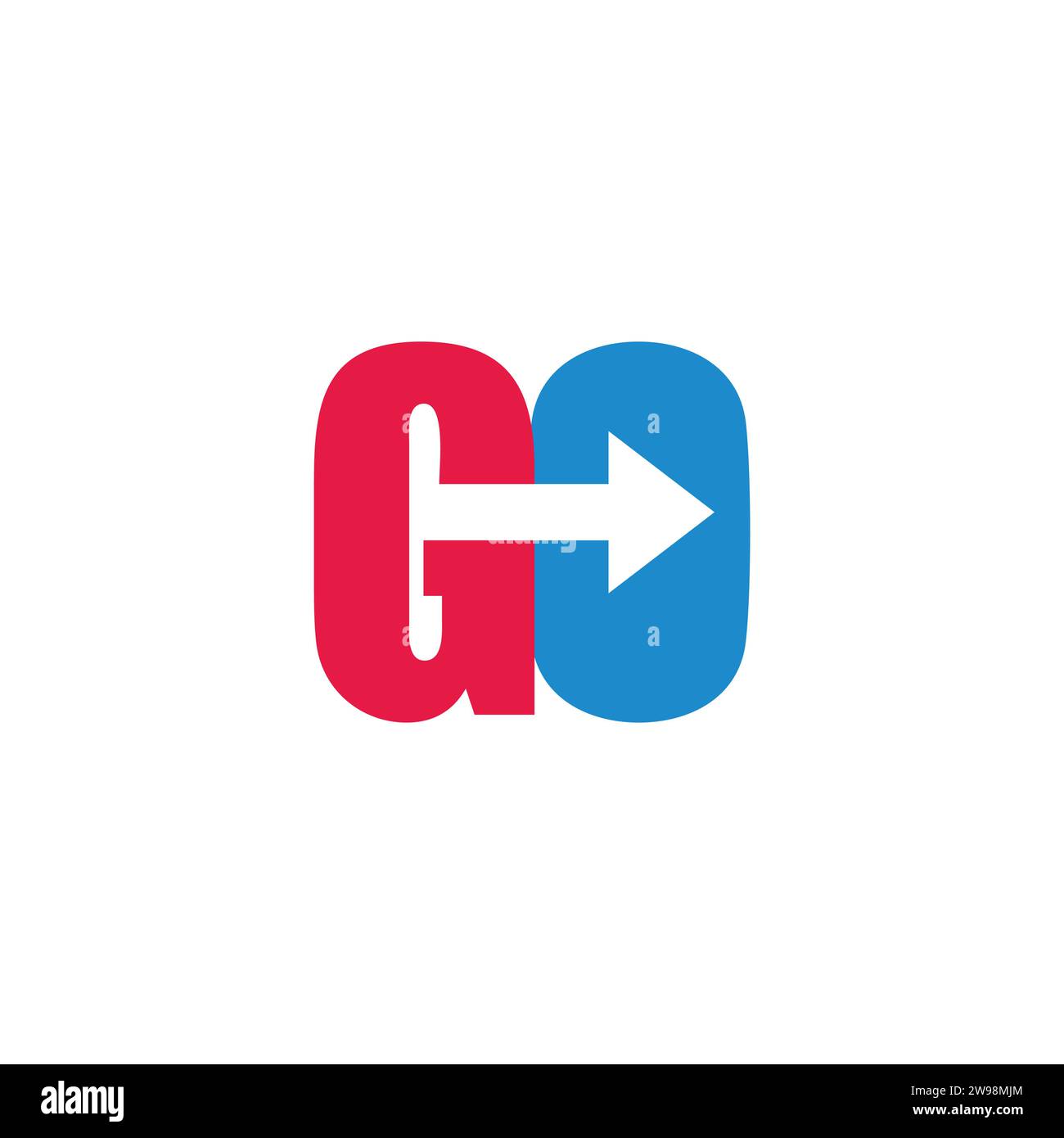 letter go arrow font connect colorful logo vector Stock Vector Image ...