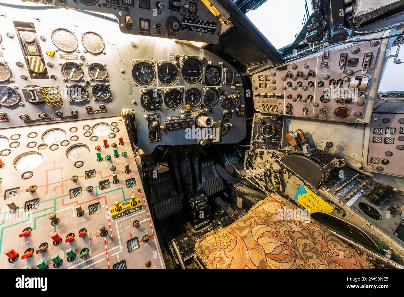 Interior of the cockpit section of a decommissioned British Handley ...