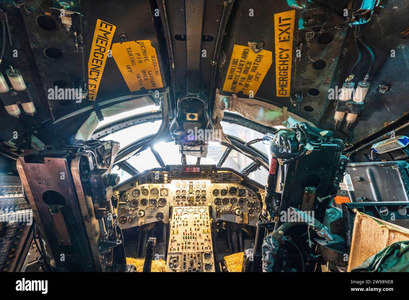 Interior of the cockpit section of a decommissioned British Handley ...