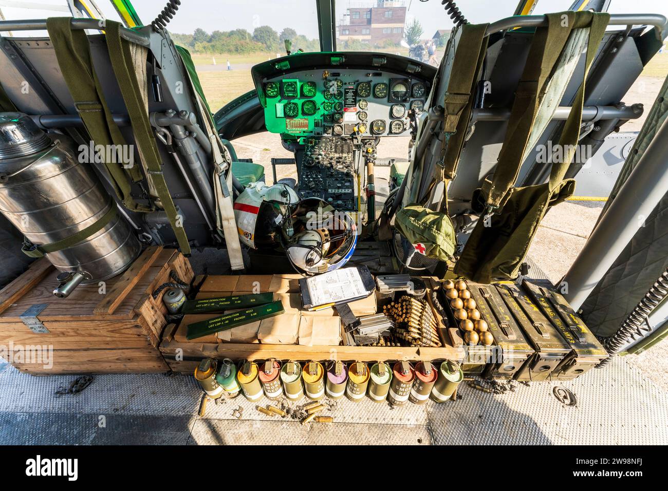 Interior, 1960's US decommission Bell Huey UH1 Iroquois Helicopter ...