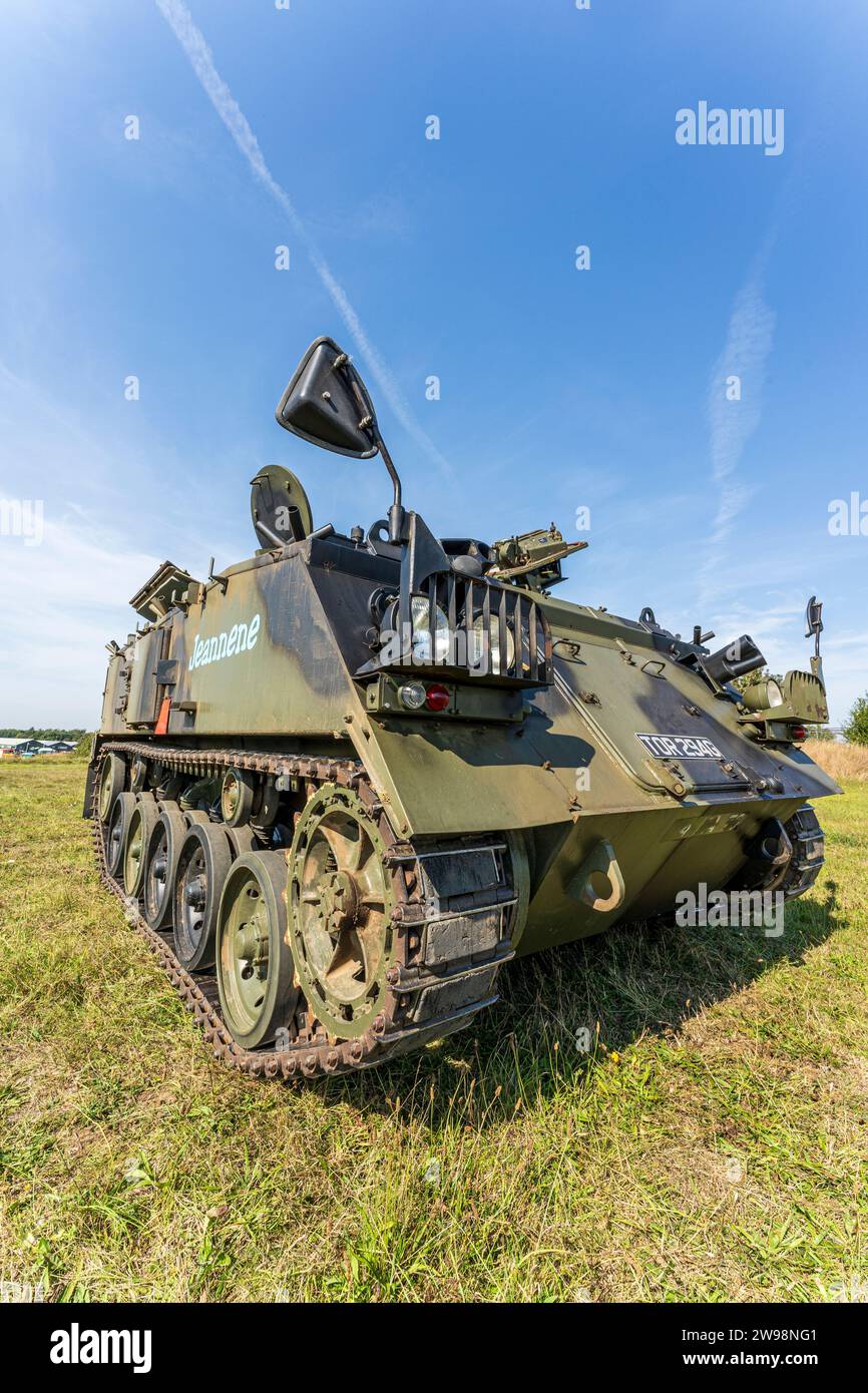 British decommissioned FV432 armoured personal carrier. On grassland ...
