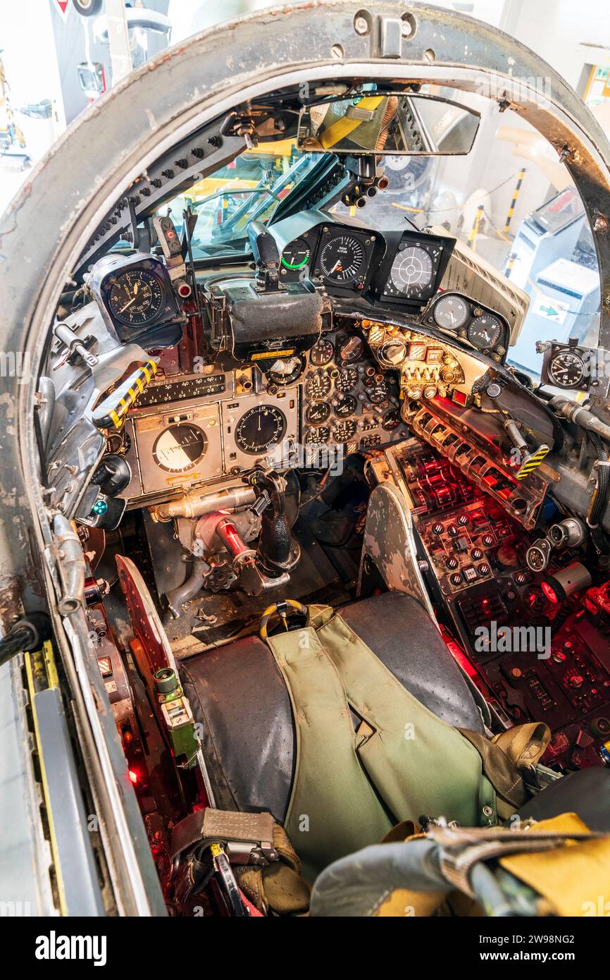 Interior of a 1960s RAF decommissioned Blackburn Buccaneer fighter ...