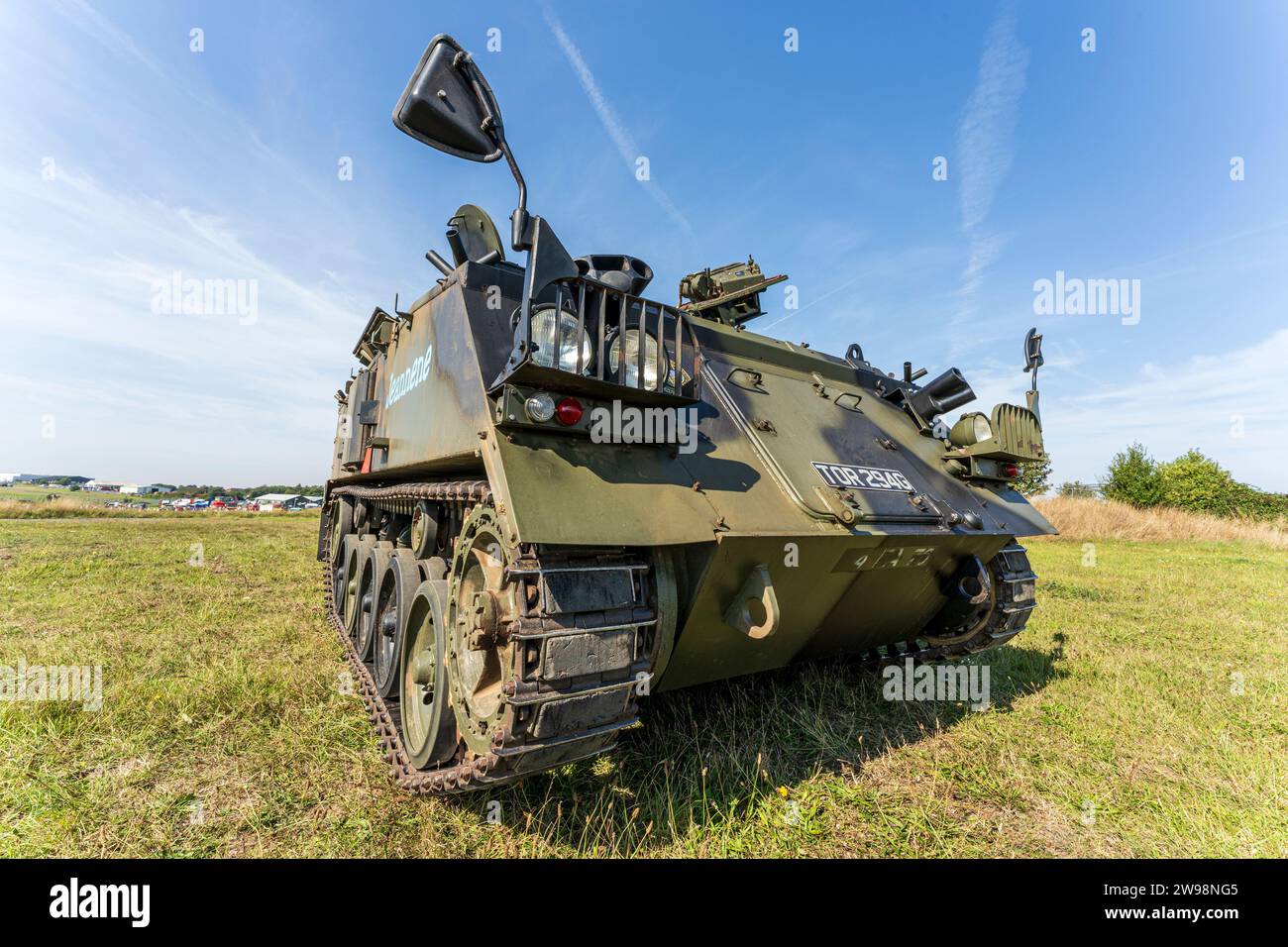 British decommissioned FV432 armoured personal carrier. On grassland ...