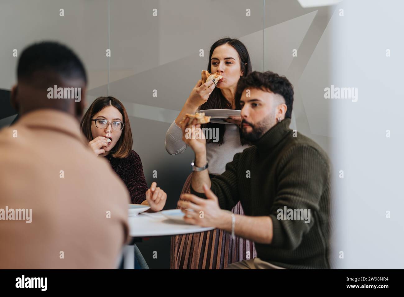 Successful business people enjoying lunch break together Stock Photo ...