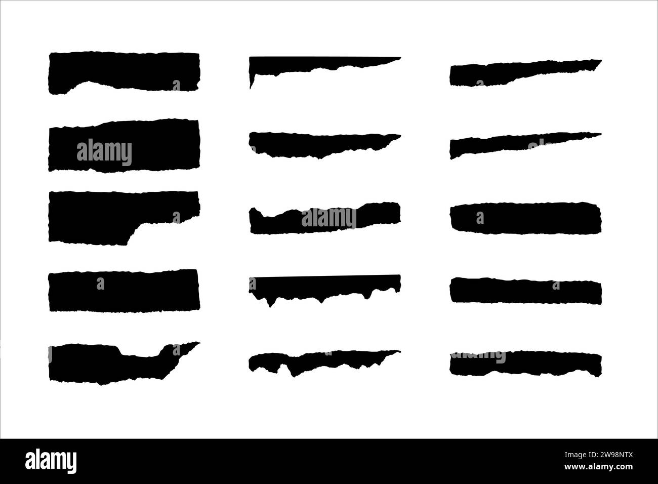 Torn paper edge rectangle Black and White Stock Photos & Images - Alamy