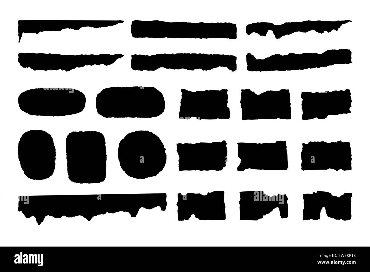 Torn paper icon scrap Black and White Stock Photos & Images - Alamy