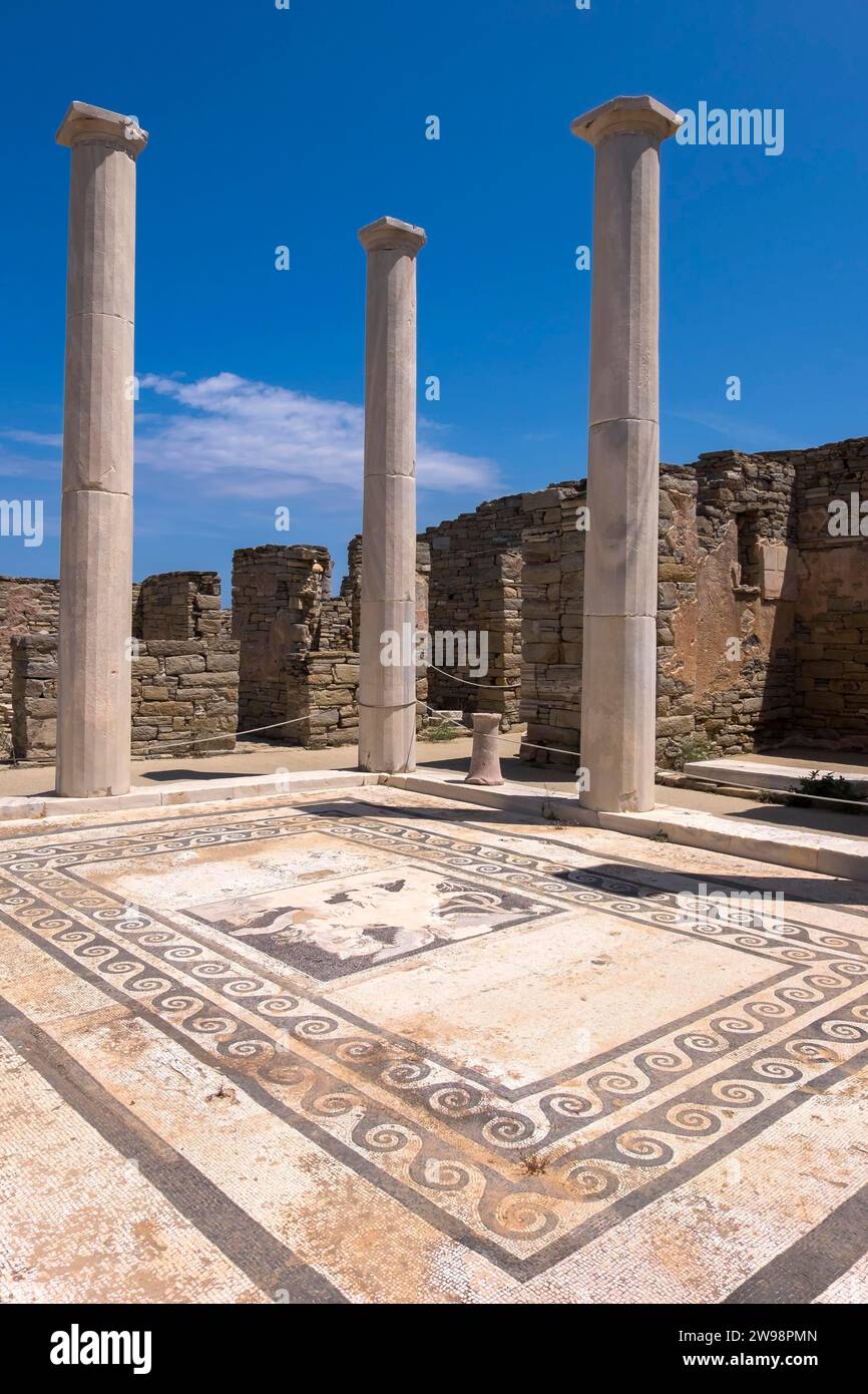 Ruins of the ancient city of Delos, UNESCO World Heritage Site ...