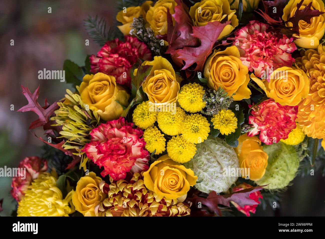Funeral wreath with flowers at a grave, Germany Stock Photo - Alamy
