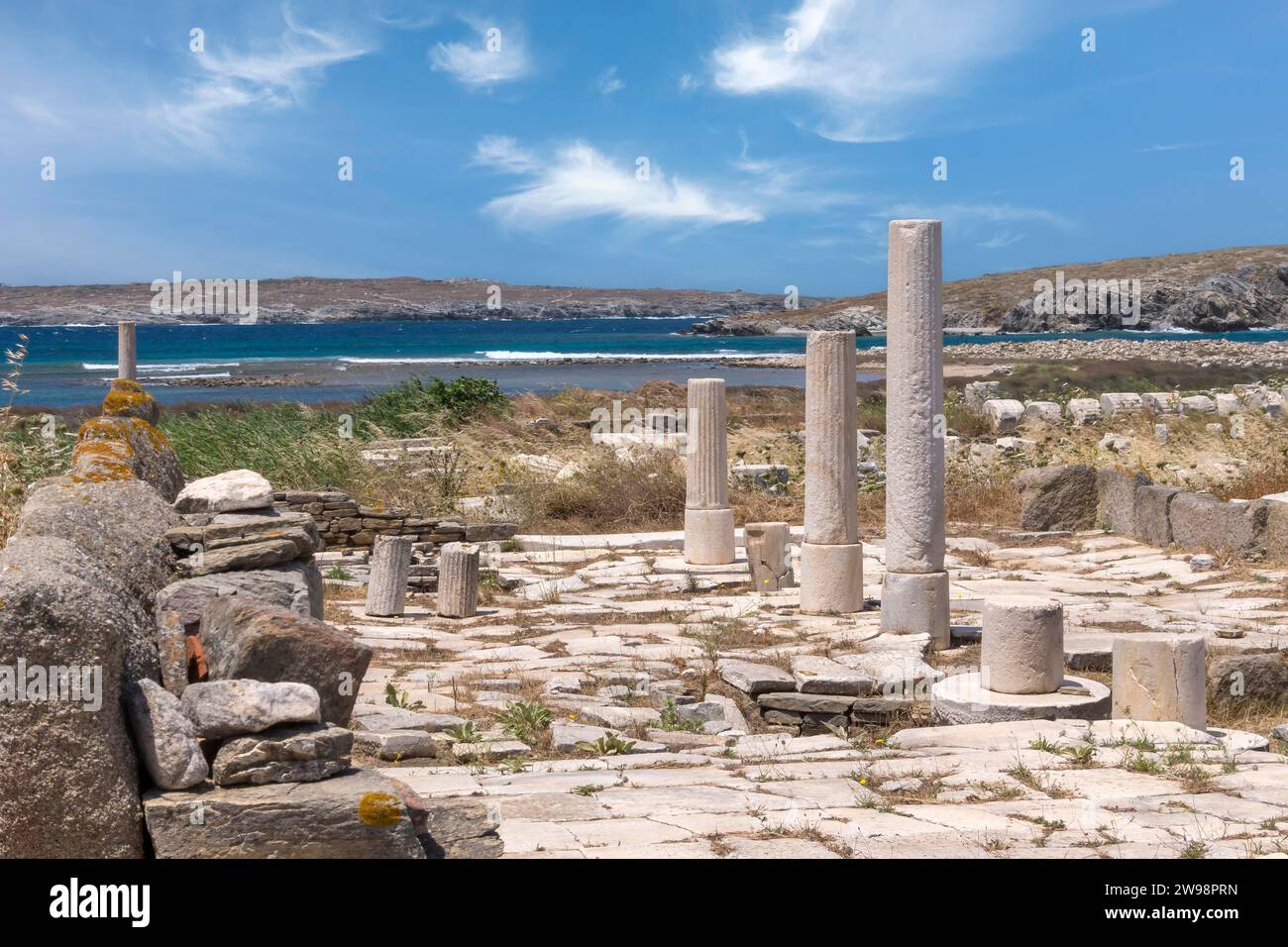 Ruins of the ancient city of Delos, UNESCO World Heritage Site ...