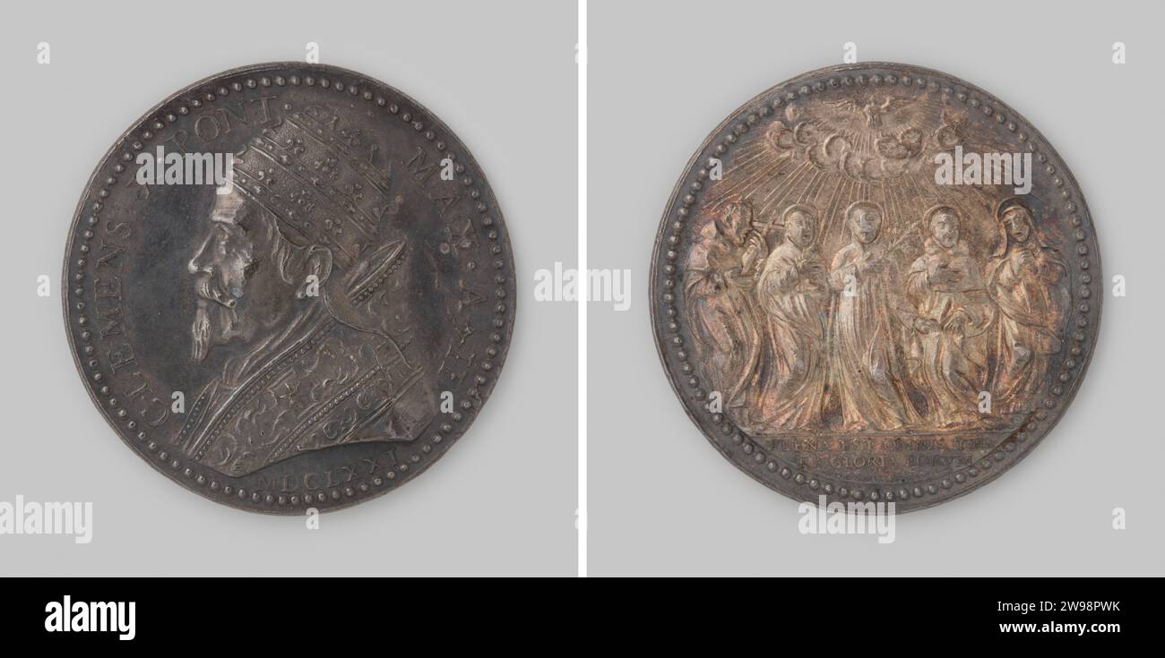 Paus Clemens X 1671, , 1671 history medal Silver medal, on the front ...