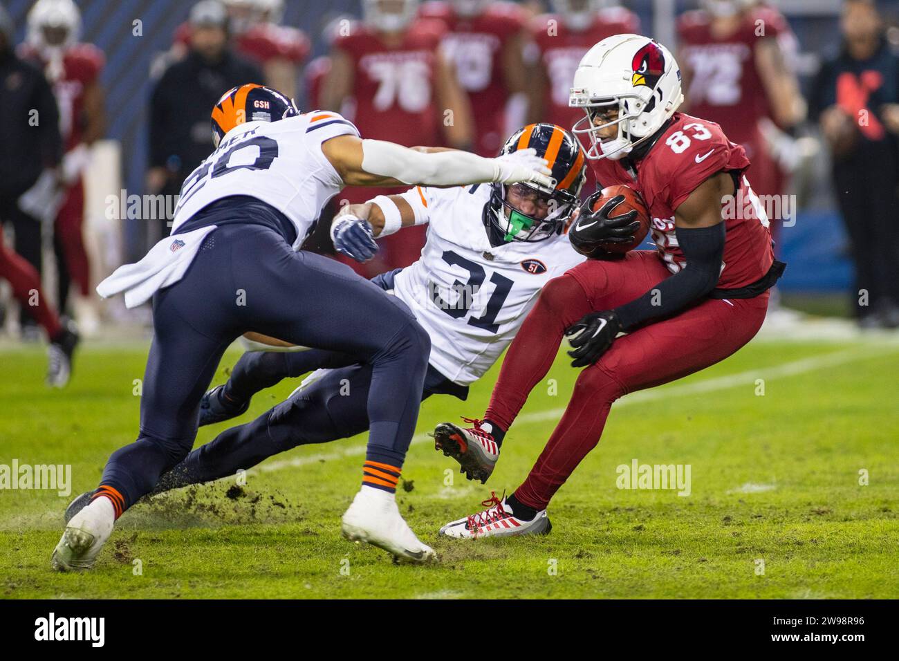 Chicago, IL, USA. 24th Dec, 2023. Chicago Bears #20 Travis Homer and ...
