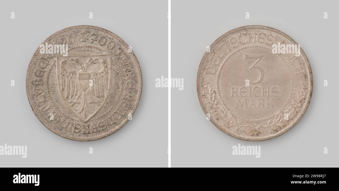 3 Reichsmark from Germany, 1926 ,, 1926 coin Silver memorial coin of ...