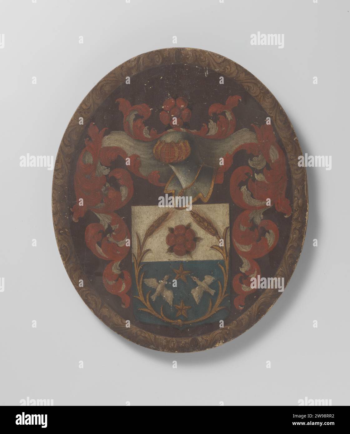 Coat of arms with a red flower, anonymous, 1881 in the weapon Oval ...