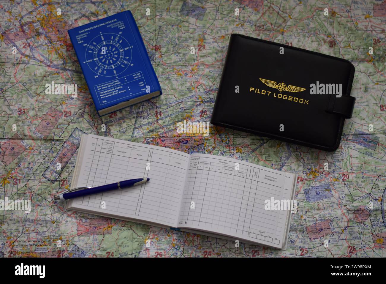 A white passport and green passport are laid out on an open map Stock ...