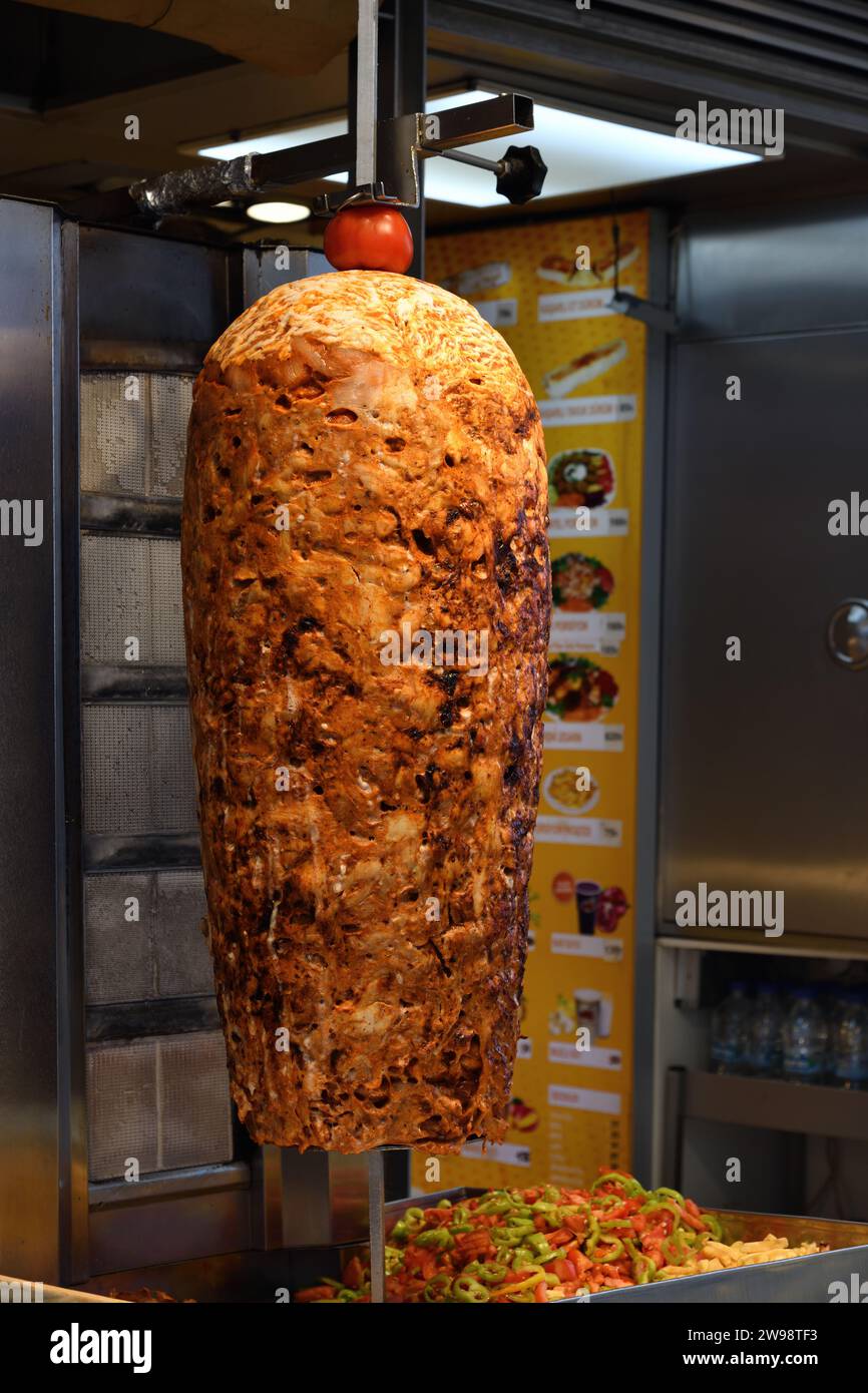 Istanbul, Turkey. Traditional Turkish food Doner Kebab Shawarma meat in ...