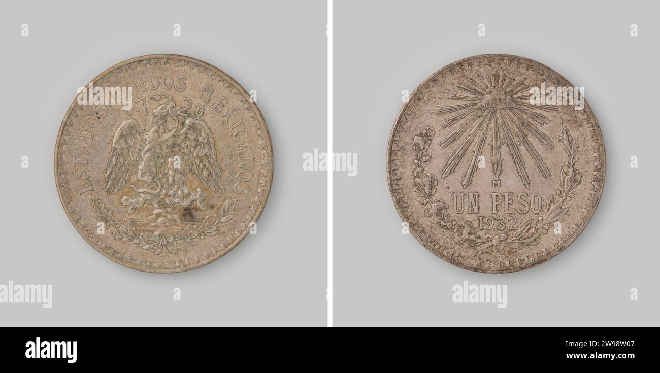 Peso from Mexico, 1932 ,, 1932 coin Silver coin. Front: between two ...