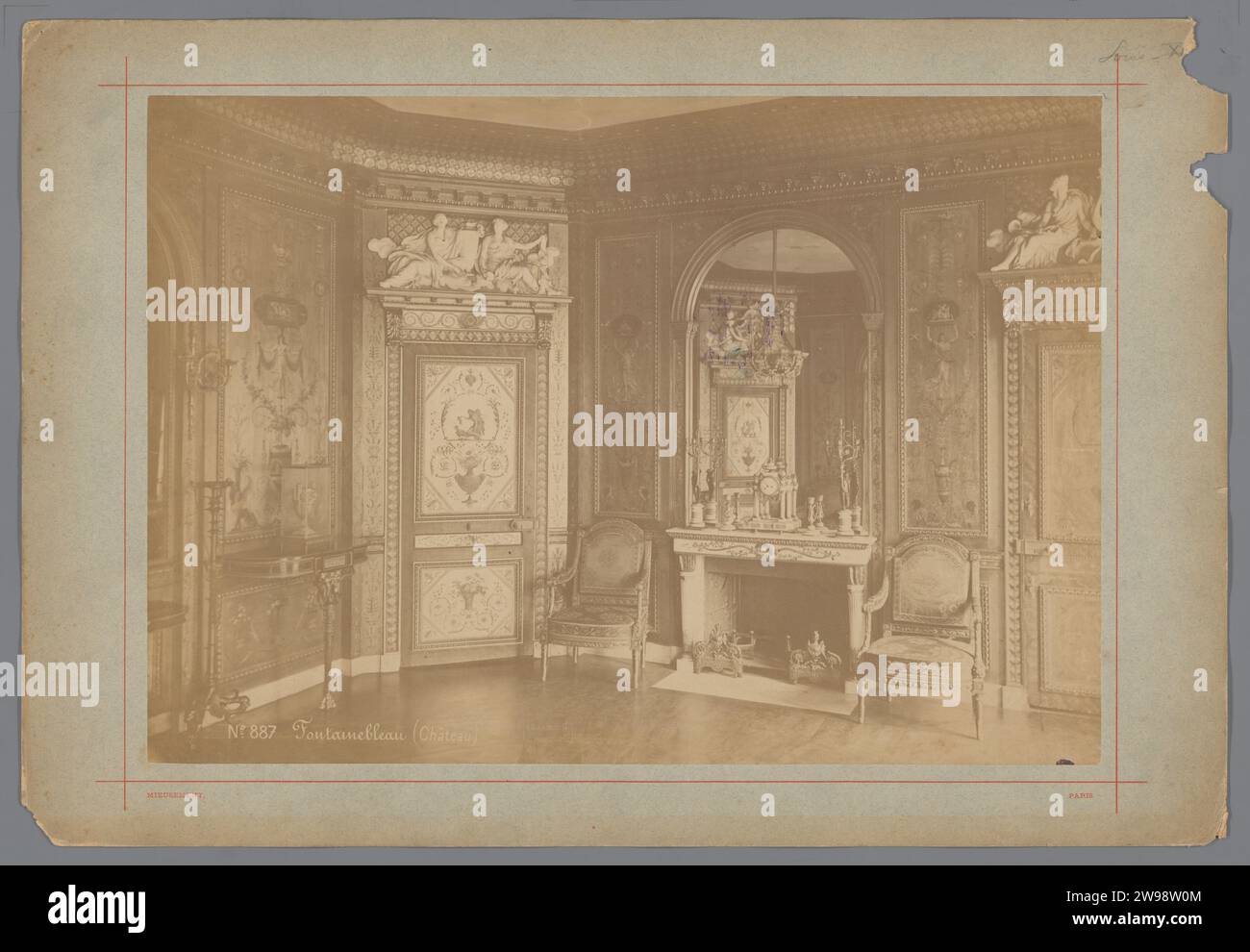 Boudoir van Marie-Antoinette in the Palace of Fontainebleau, c. 1875 ...