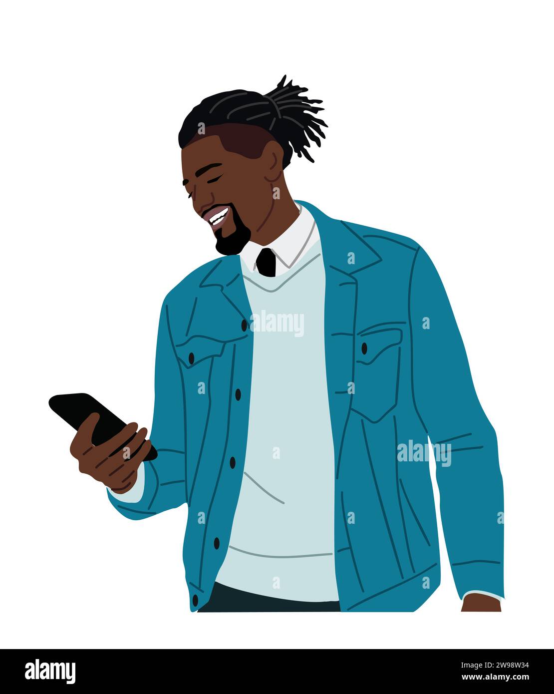 Black man holding mobile phone vector isolated Stock Vector Image & Art ... Black man holding mobile phone vector isolated Stock Vector Image & Art ...