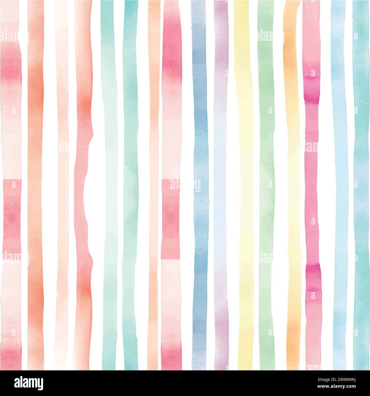 seamless watercolor cute childish pastel tone lines white Stock Vector ...