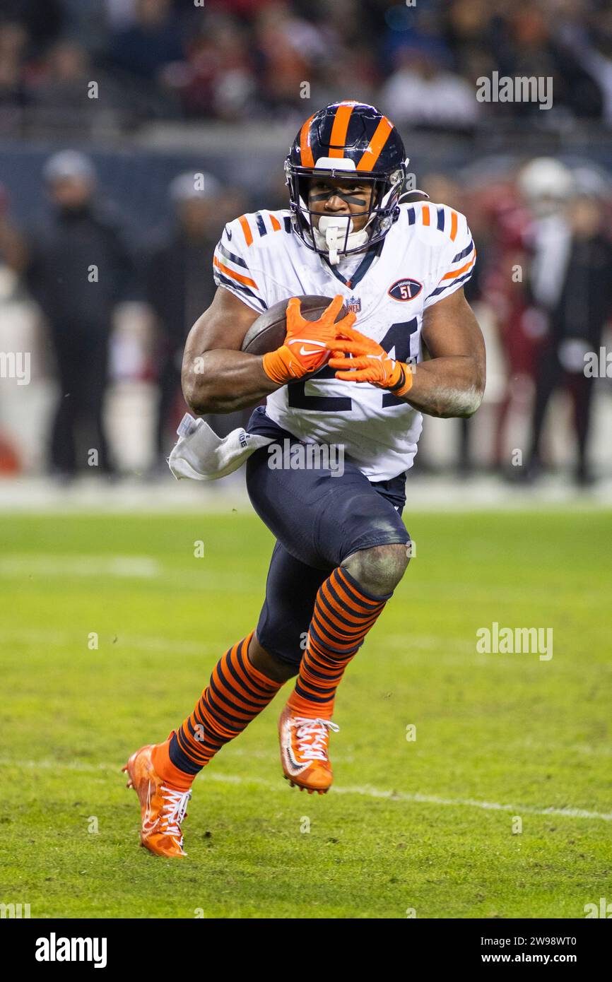 Chicago, IL, USA. 24th Dec, 2023. Chicago Bears #24 Khalil Herbert runs ...