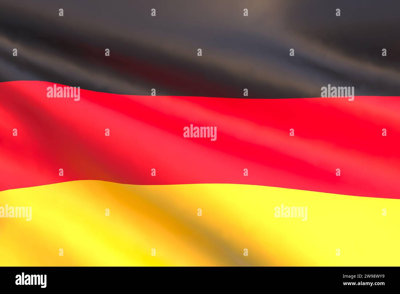 3D render - Germany flag fluttering in the wind Stock Photo - Alamy