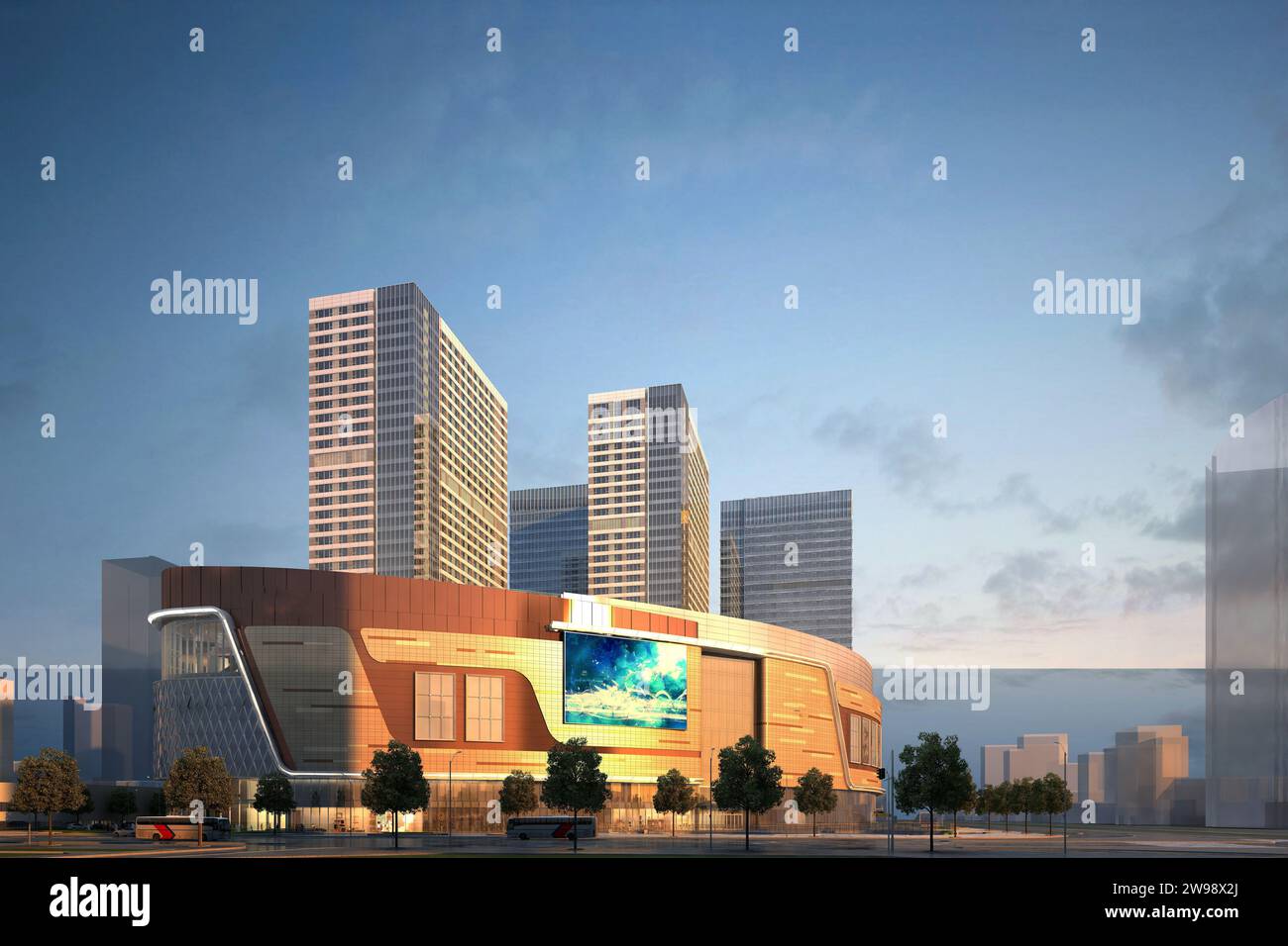 3D RENDER OF SHOPPING MALL BUILDINGS EXTERIOR Stock Photo - Alamy