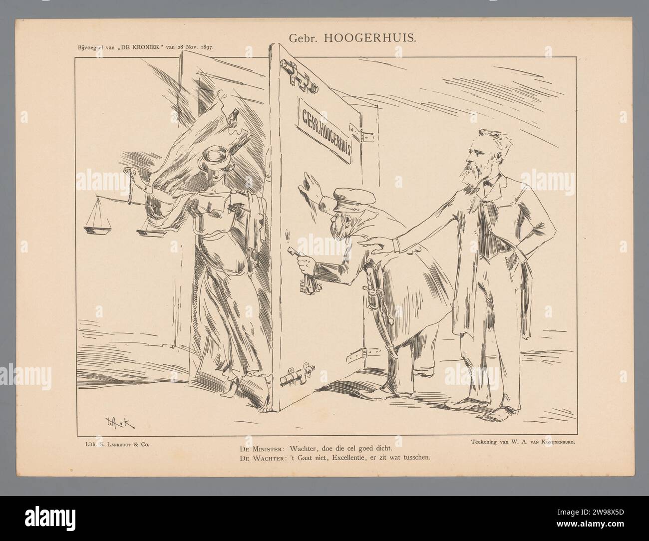 Gebr. Hoogerhuis, Willem van Konijnenburg, 1897 print The Hague paper ...