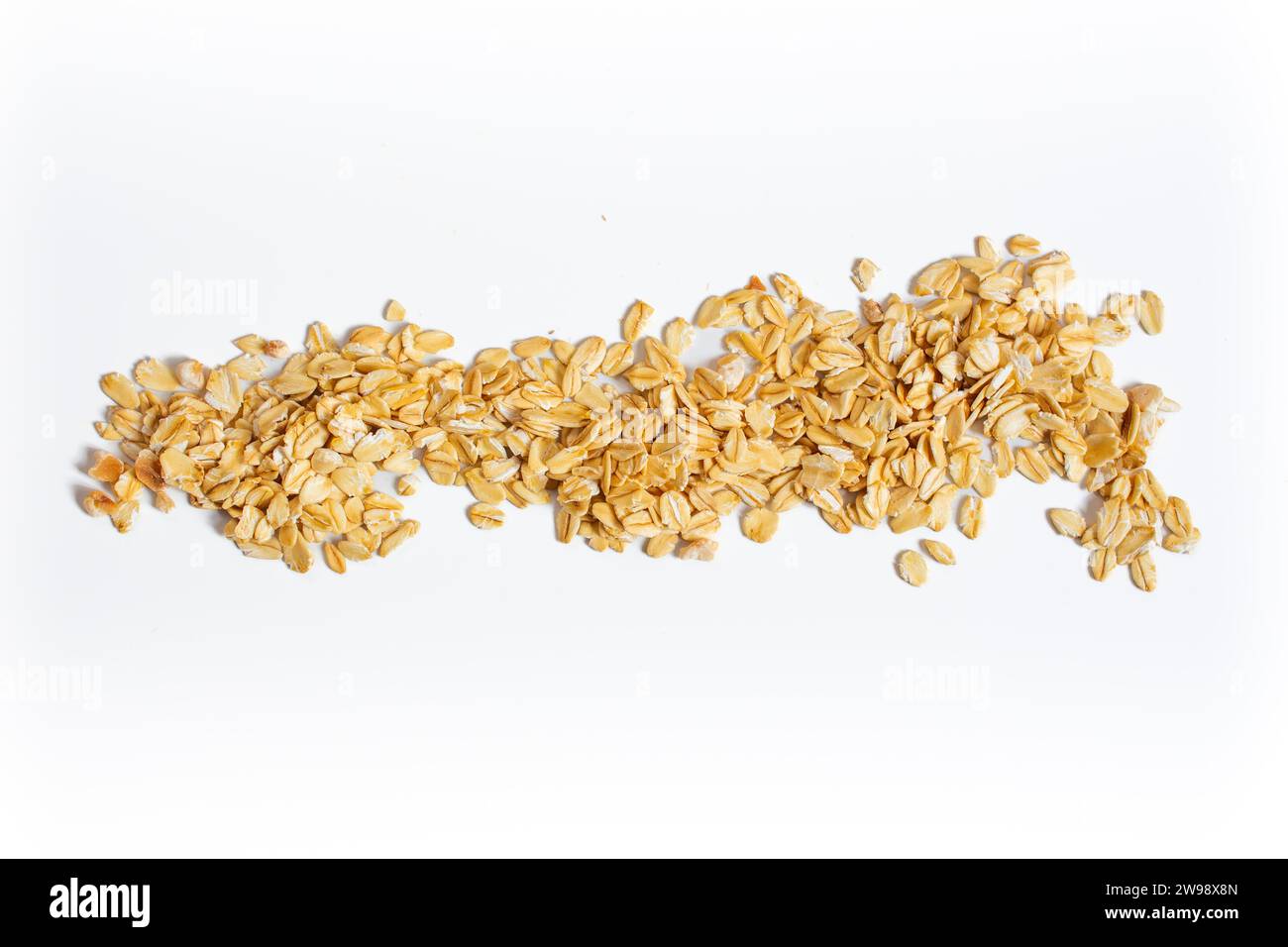 Dried oatmeal grains isolated on a white background. Top view Stock ...