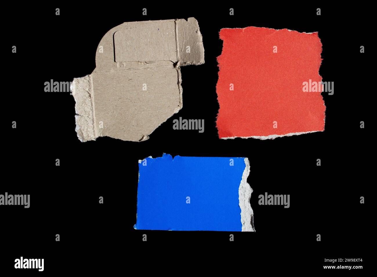 Ripped paper piece isolated on black background. Torn paper with copy ...