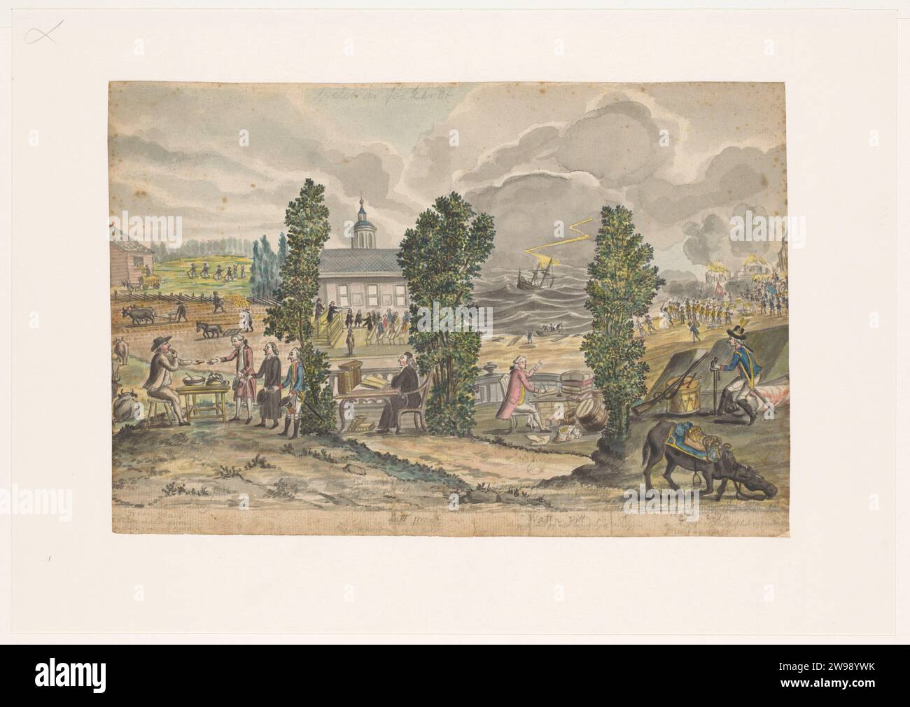 Allegorical representation of war threat in Sweden, Jan Brandes, 1787 ...