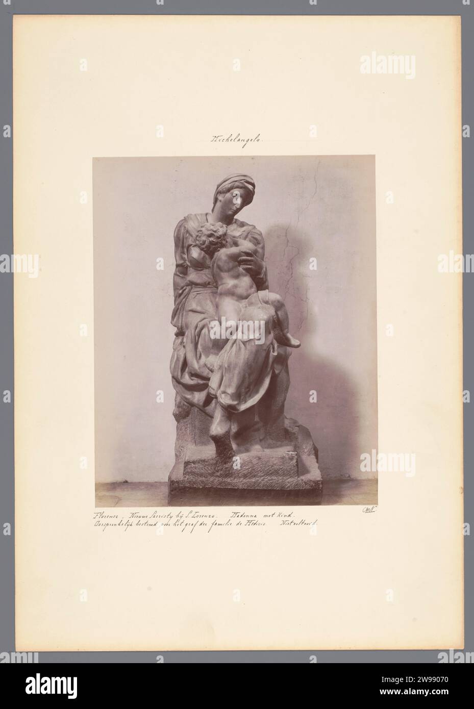 Maria with child by Michelangelo for the Sagrestia Nuova of the Sint ...