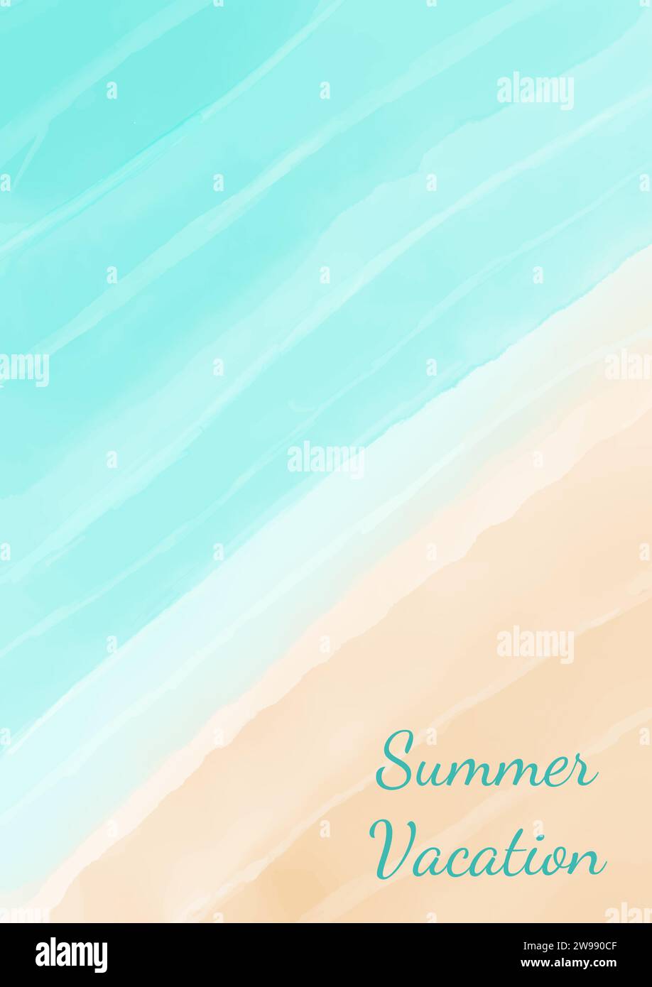 Set of seashore watercolor backgrounds, vector template for banners ...