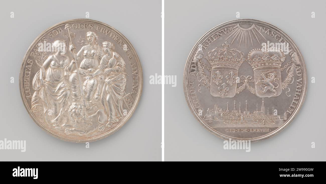Peace of Nijmegen, Jacob van Dishoecke, 1678 history medal Silver medal ...