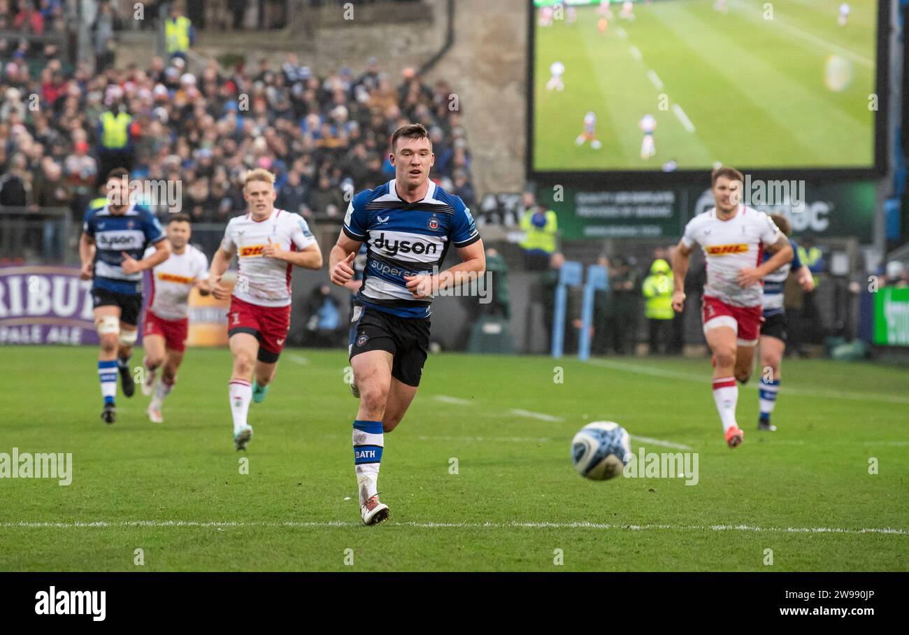 Bath Rugby Matt Gallagher in action during the Bath Rugby vs Harlequins ...