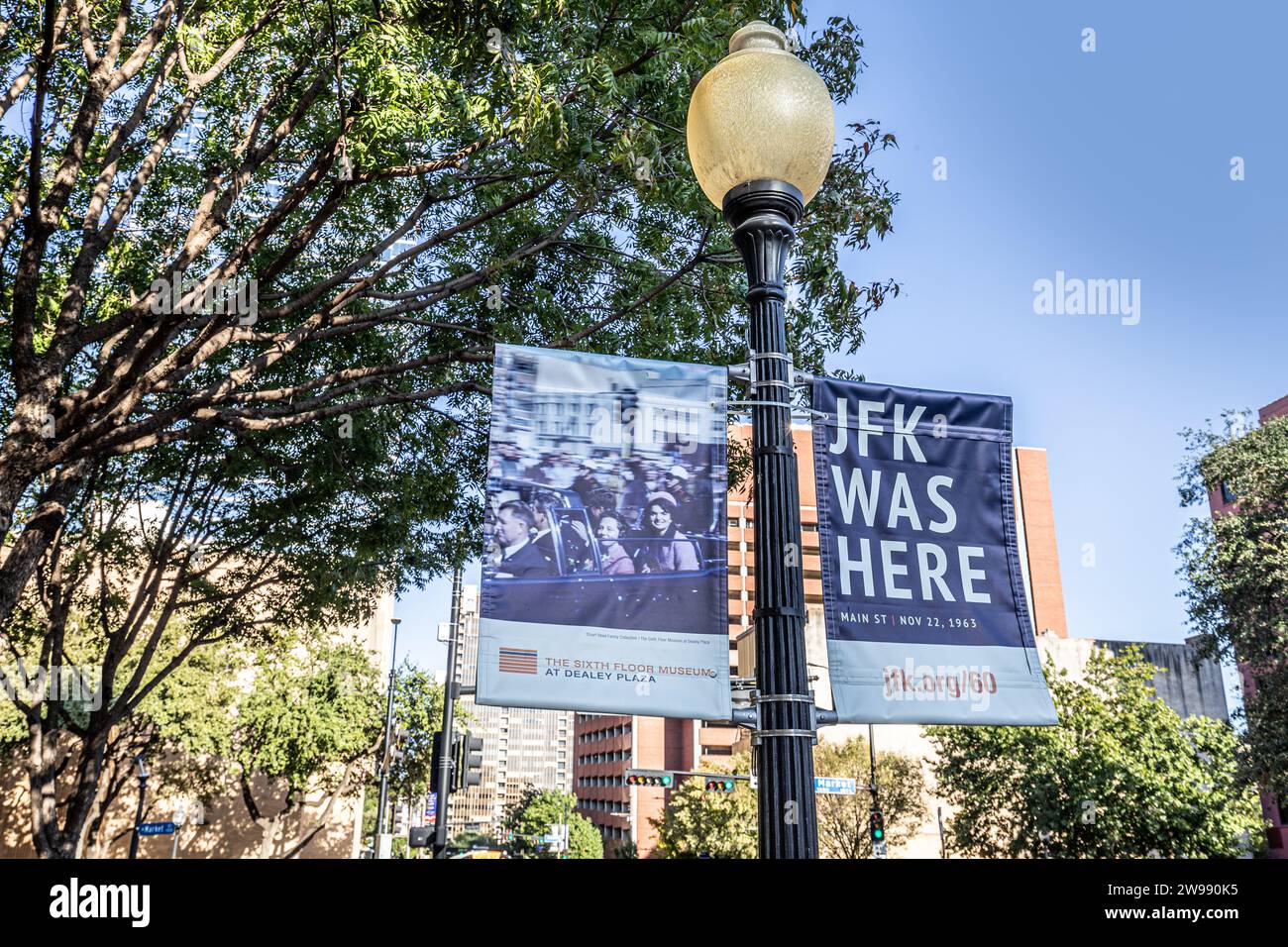 Dallas, USA - November 6, 2023: poster at John F. Kennedy square in ...