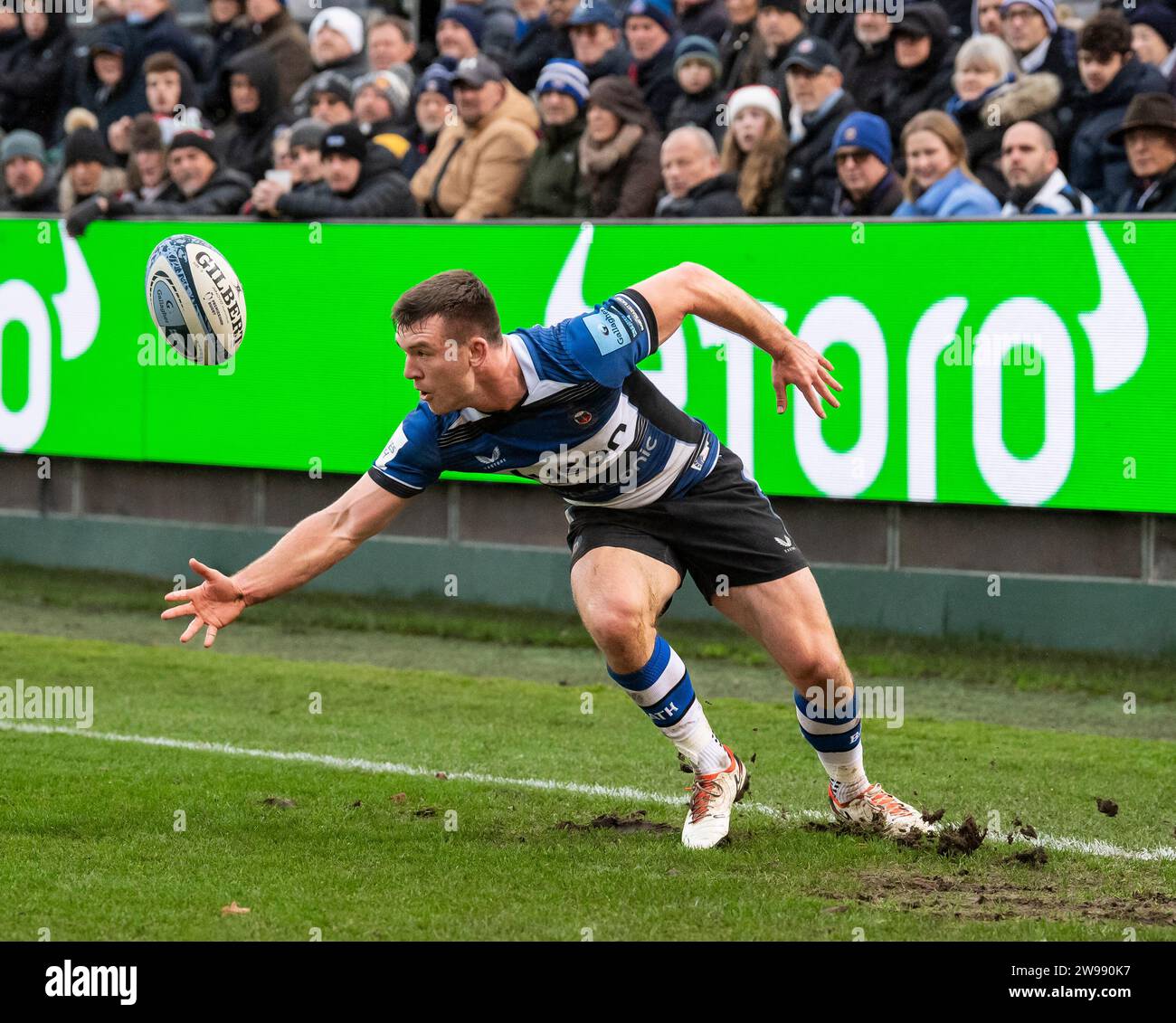 Bath Rugby Matt Gallagher in action during the Bath Rugby vs Harlequins ...