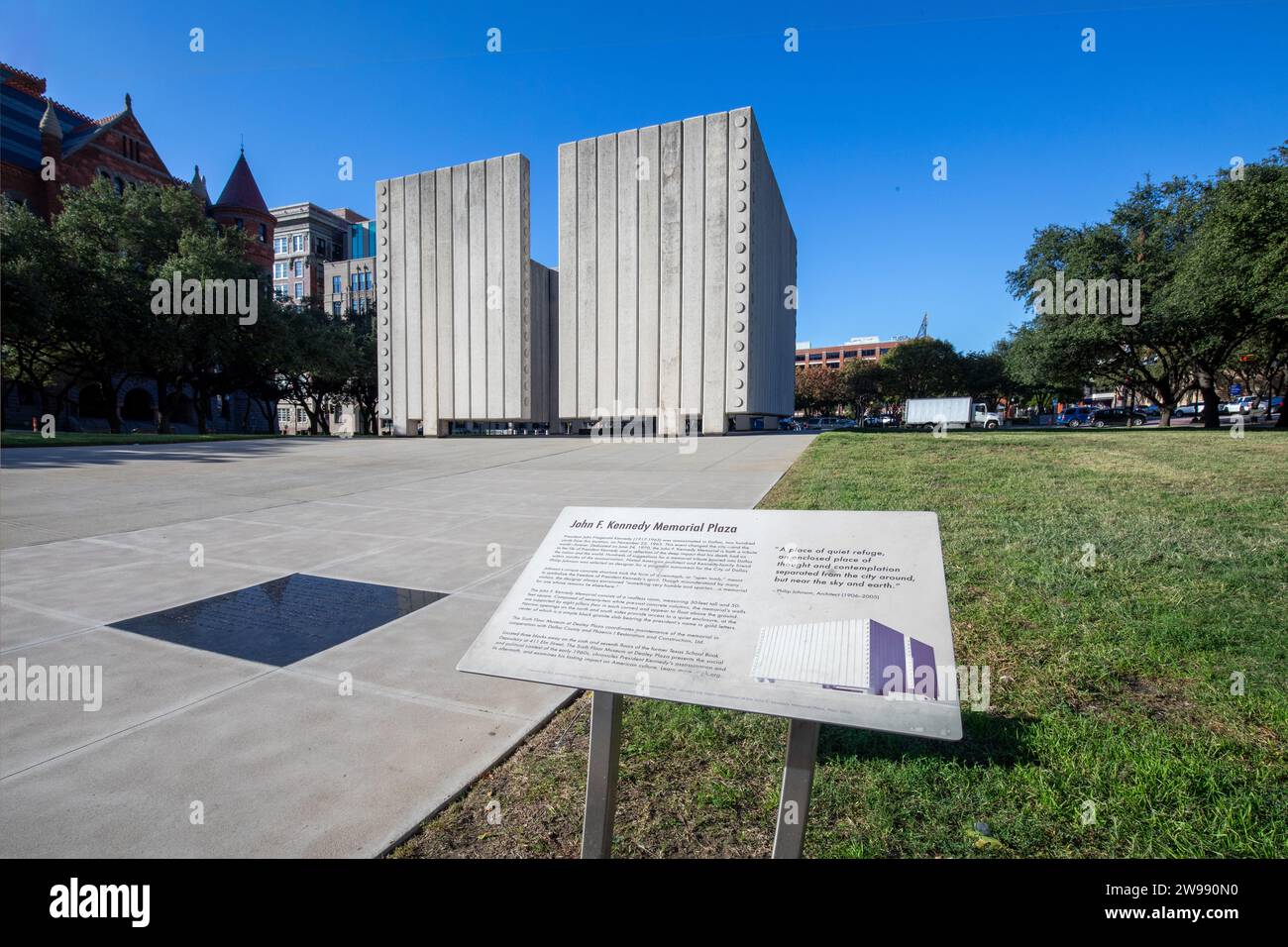 Dallas, USA - November 6, 2023: View of JFK memorial in Dallas marking ...