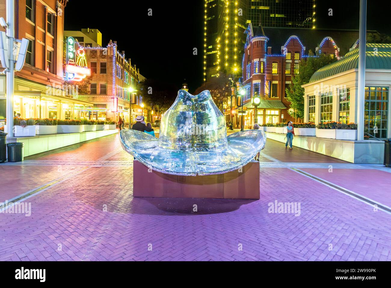 Fort Worth, Texas - November 5, 2023: people enjoy the illumination by ...
