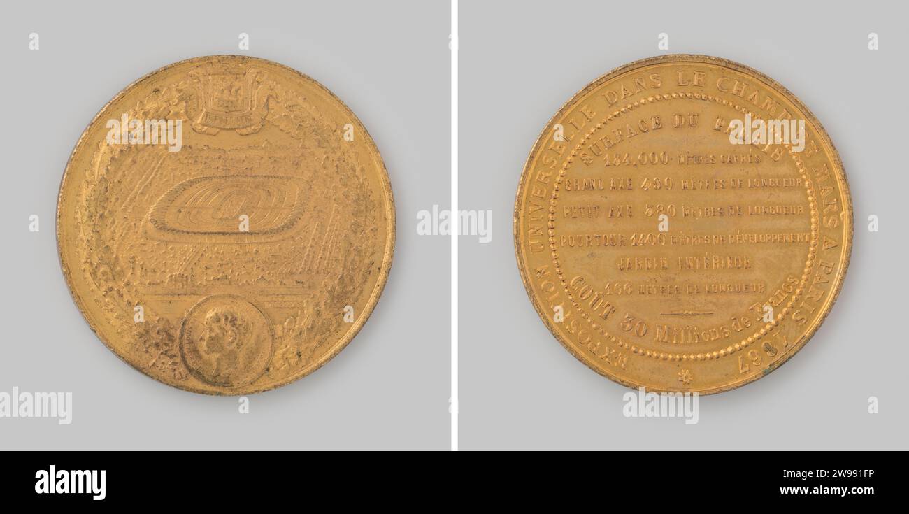 Minner of the World Exhibition in Paris 1867, 1867 history medal Gilded ...