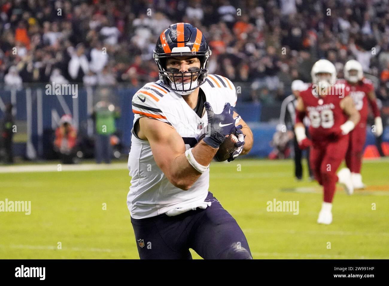 Chicago Bears tight end Cole Kmet (85) makes a catch against the ...