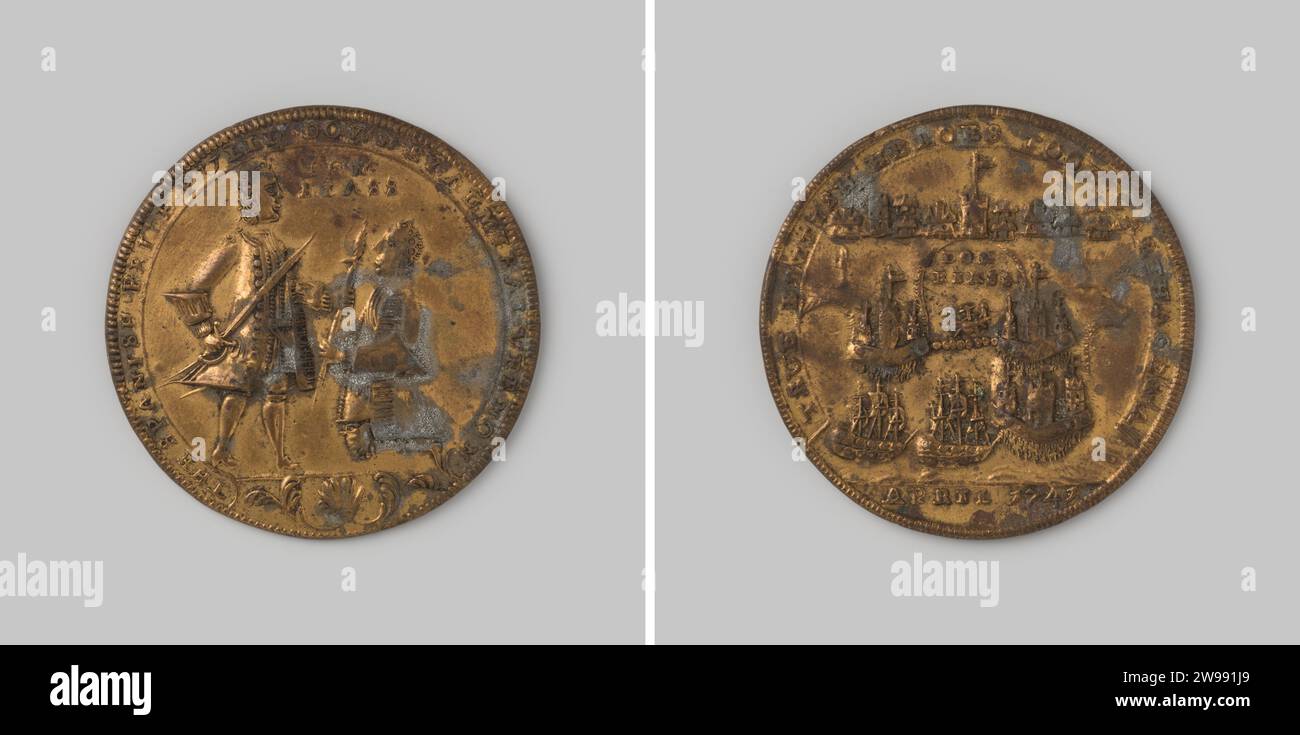Intake of Carthagena by Admiraal Vernon 1741 ,, 1741 history medal ...