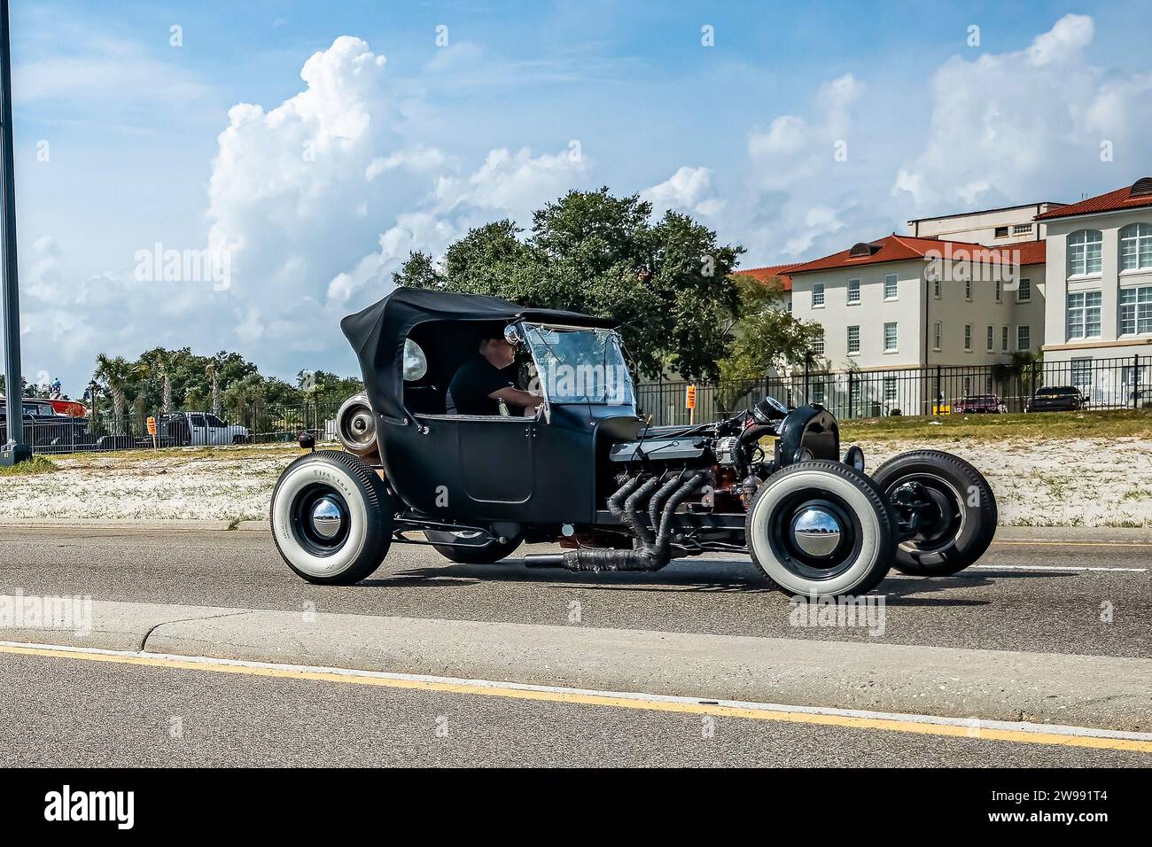 Gulfport, MS - October 05, 2023: Wide angle side view of a 1926 Ford ...