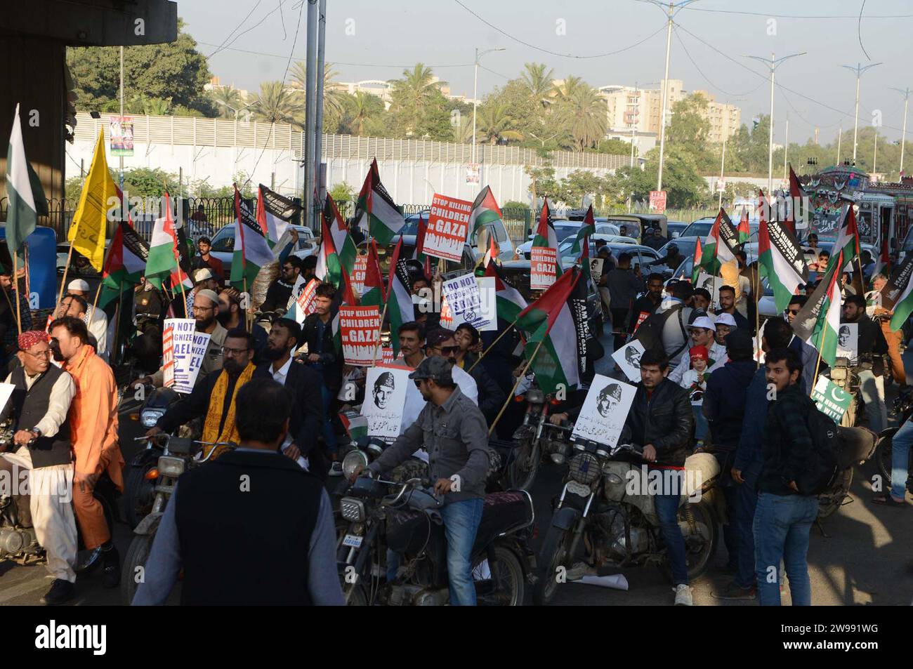 Members of Palestine Foundation Pakistan are holding protest rally ...