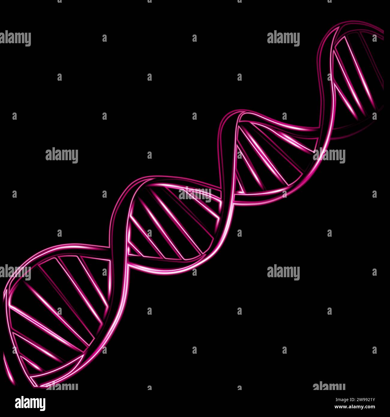 Vector isolated illustration of cells DNA with neon effect Stock Vector ...