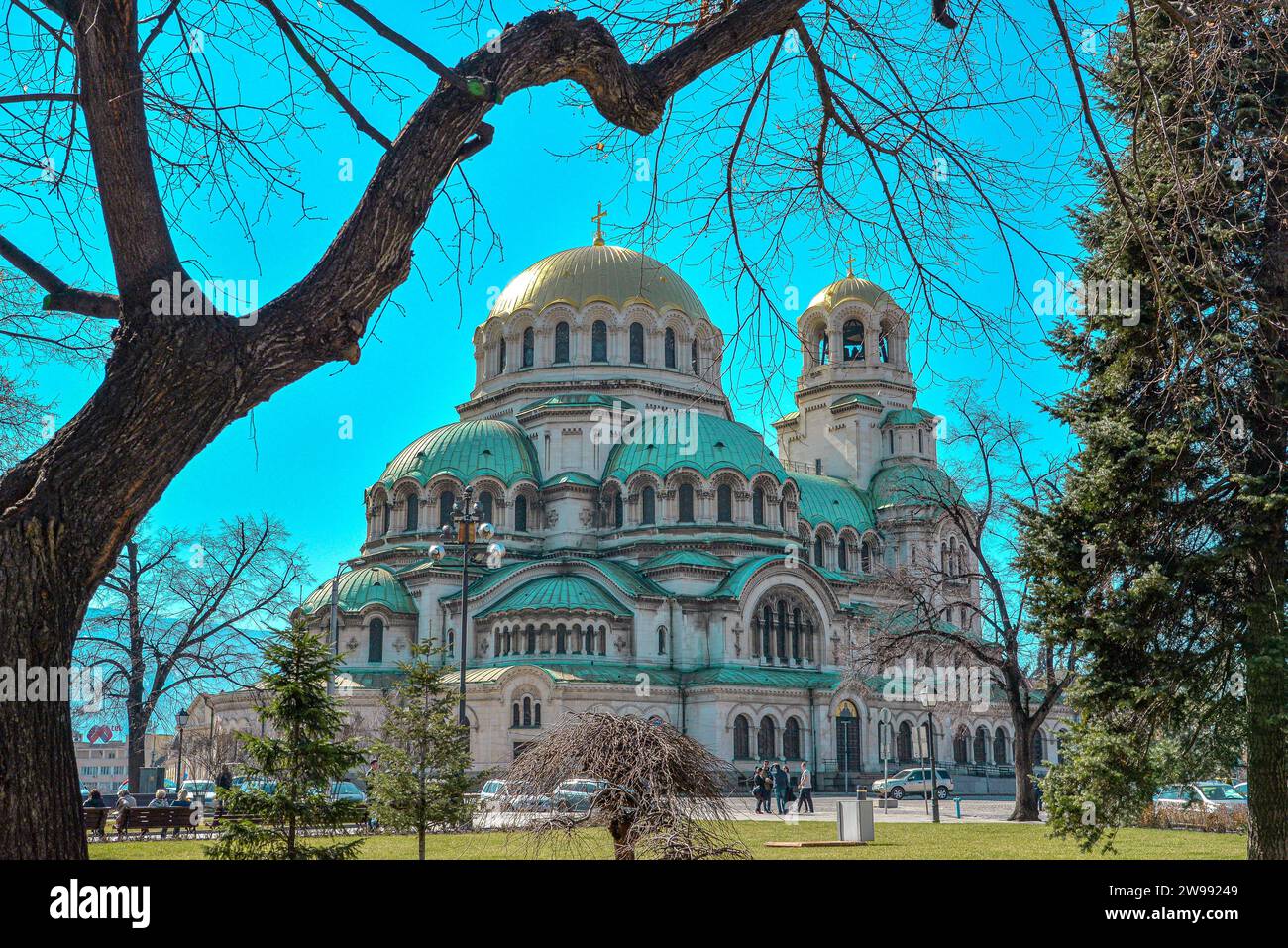 This majestic building features intricate architectural details ...