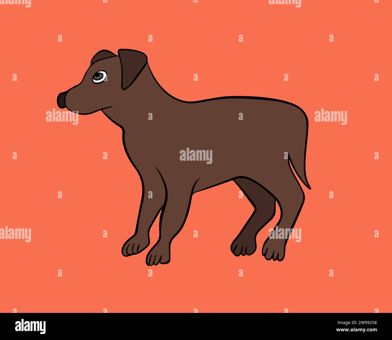 Vector isolated illustration of a dog drawing Stock Vector Image & Art ...