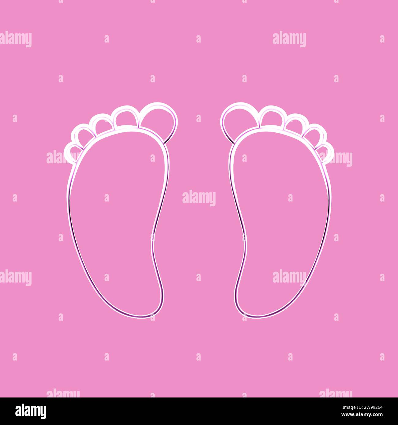 Vector isolated illustration of baby feet with neon effect Stock Vector ...