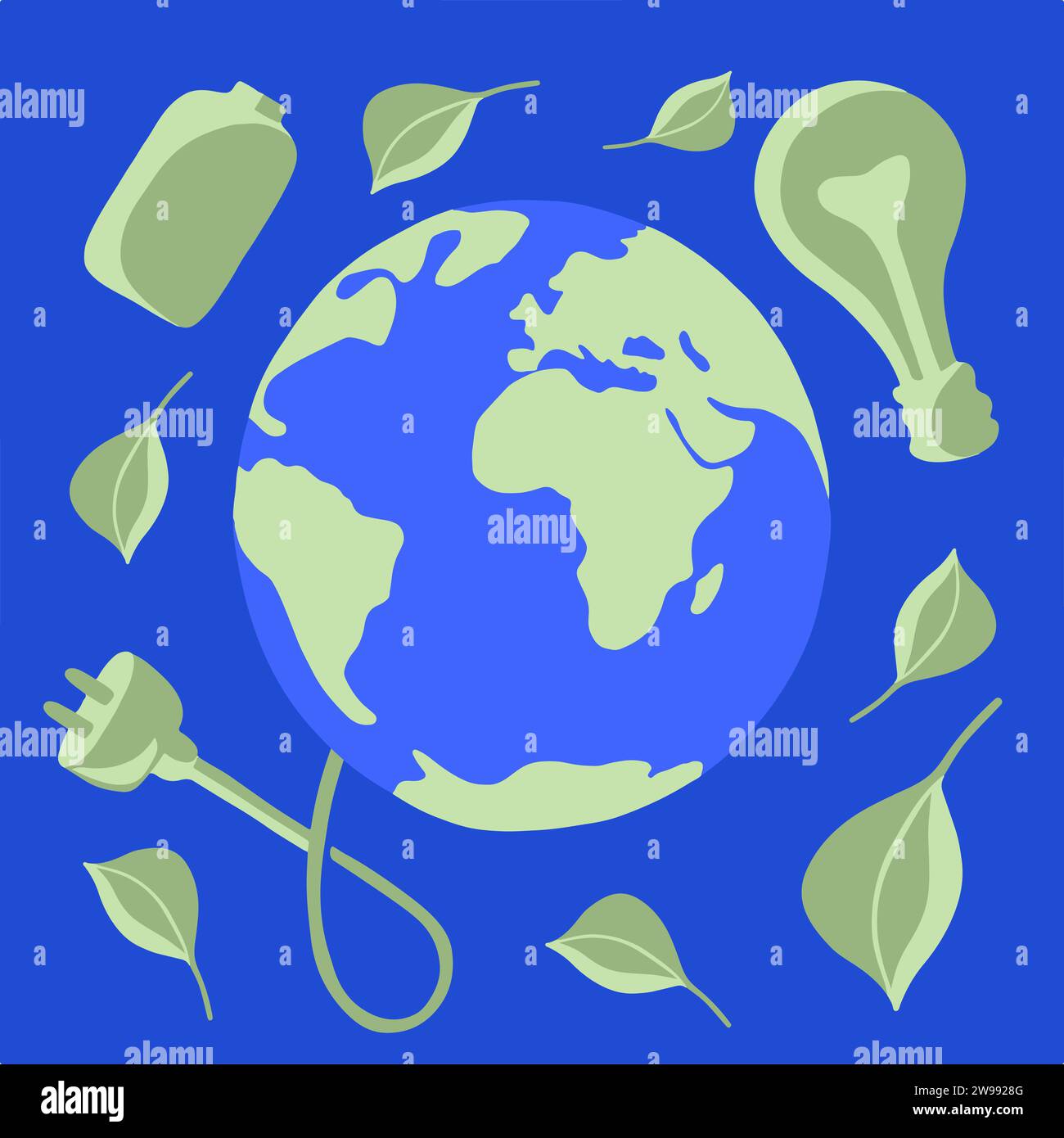 Vector isolated illustration of energy conservation. Alternative Energy ...