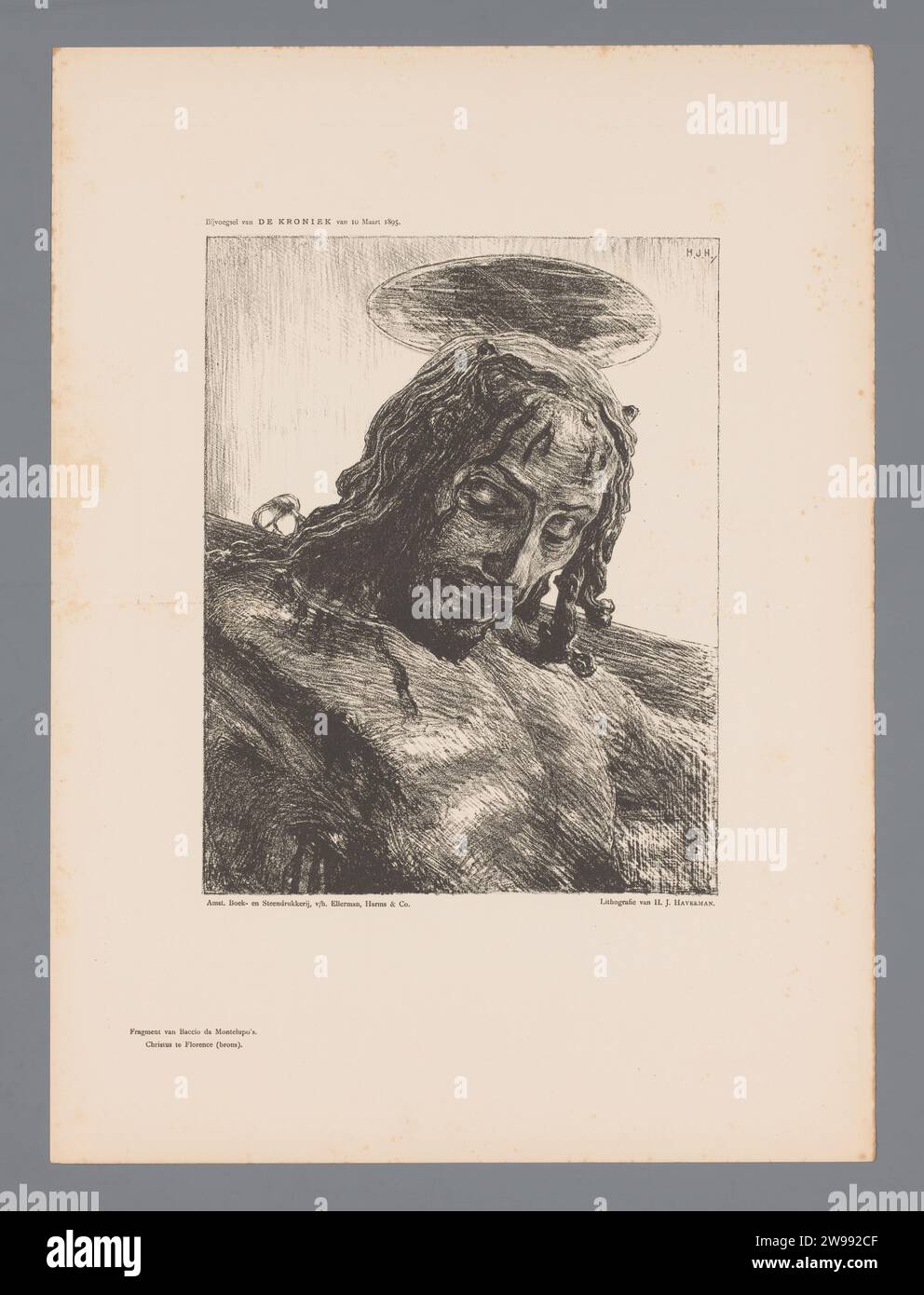 Fragment of Baccio da Montelupo's Christ in Florence (Brons), Hendrik Johannes Haverman, 1895 ...